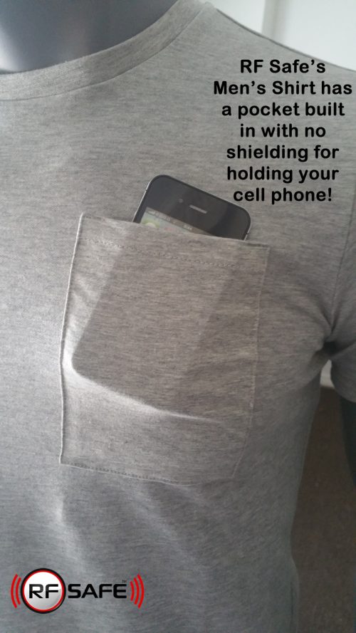 Men's EMF/RF Shielded Pocket T-Shirt * RF SAFE® Radio Frequency Safe