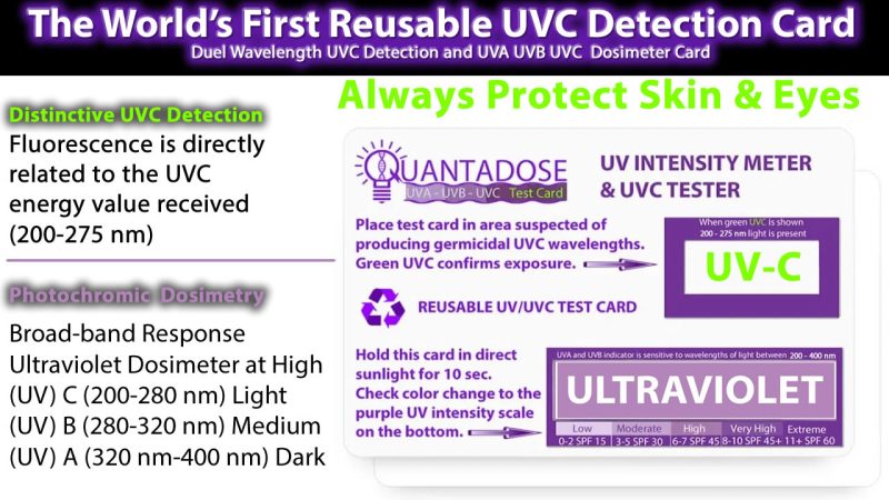 QuantaDose™ UVC Indicator UV Dosimeter UVC Light Test Card * RF SAFE ...