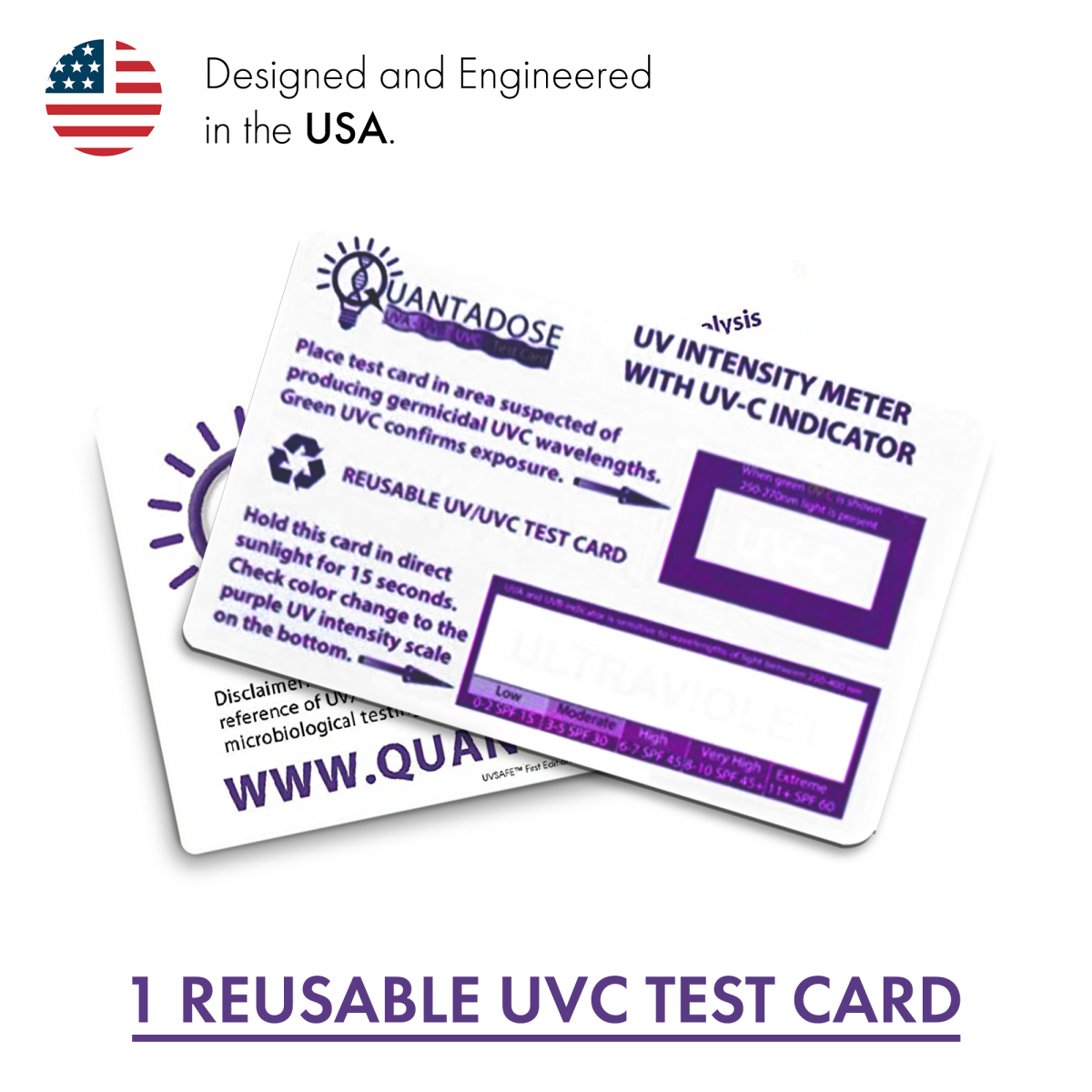QuantaDose™ 1st Edition Reusable 300 µW/cm² UVC Intensity Test Card ...